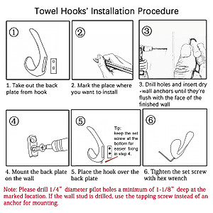 Towel Hooks for Bathroom Wall Mounted 4-Pack, Brushed Nickel Bathroom Hooks for Robe Towel, Modern Coat Hooks Bath Towel Hooks for Wall, Heavy Duty Wall Hooks for Bedroom Kitchen Garage