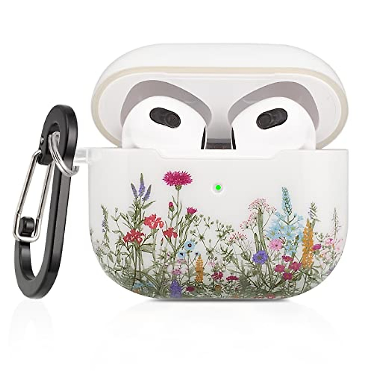 Airpods 3 Case Yellow Flowers, AirPods 3rd Generation Case 2021 for Women Girls Protective Hard Airpod Case Cover for Apple AirPods 3 with Keychain Compatible with Wireless Charging