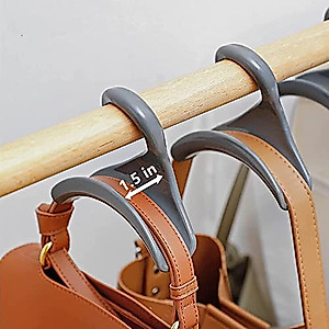 VANPEUSO Purse Handbag Hanger Hook, Over The Closet Rod Hanger for Organizer and Storage（4 Pack，Gray）