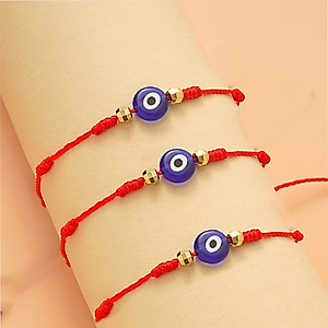 SONNYX 16 Set Evil Eye String Kabbalah Bracelets 8 Knots Bracelets Adjustable Red Rope Cord Thread Braided Bracelet Protection Luck Amulet Wish Bracelet Ancient Friendship Charm for Women Men