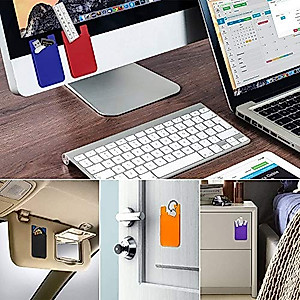 BIAJIYA Card Holder for Back of Phone, Pouch Silicone Wallet Sleeve Pocket Stick-on ID Credit Card for All Smartphones