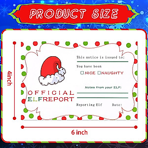 Censen 30 Pcs Boxed Christmas Cards 4 x 6 Inch Official Elf Reports Card Bulk Xmas Note Cards Stationary Holiday Christmas Gifts for Santa Winter Student Kid