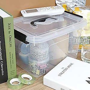 Wekioger 6 Quart Versatile Storage Organizer Plastic Bins with Lids, 6 Packs