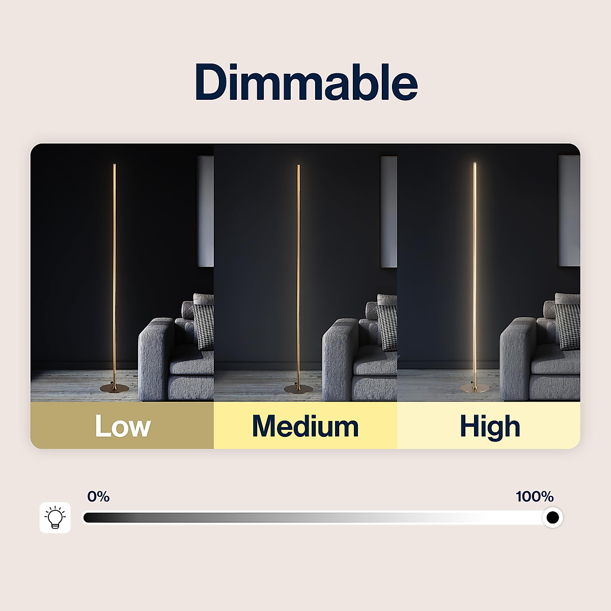 JONATHAN Y JYL7007B Iris 59.5" Integrated Dimmable LED Floor Lamp Modern Standing Lamp Contemporary for Bedrooms, Living Room, Office, Reading, Gold