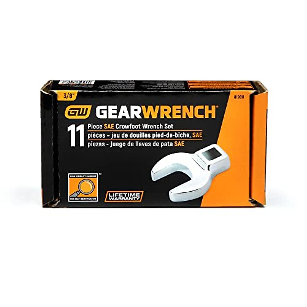 GEARWRENCH 11 Pc. 3/8" Drive Crowfoot Wrench Set, SAE - 81908