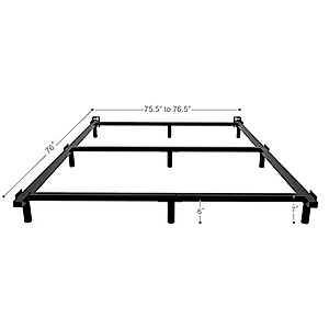 BUTUNITA Metal Bed Frame King Size-7 Inch Heavy Duty Low Profile Bed Frames 9-Leg Support Base for Box Spring & Mattress Bedframe Easy Assembly Sturdy Tool-Free Platform Black