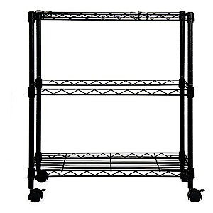 Oceanstar 2-Tier Metal Rolling File Cart, 24 in, Black