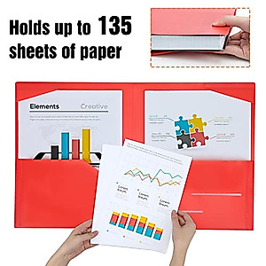 EOOUT 20 Pack Plastic Folders with 2 Pockets , 10 Colors Heavy Duty Pockets File Folders for Letter Size Paper