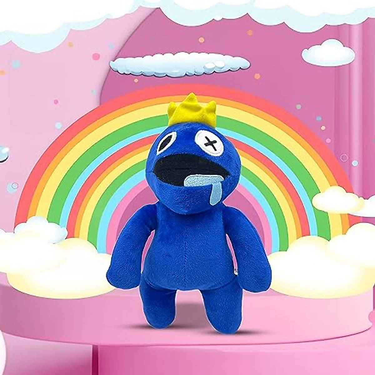 BEGA TOYS Rainbow Friends Plush - Purple Rainbow Friends Plush - Colorful Purple, Yellow, Pink, Blue, Orange Red - Adorable Rainbow Friend Toys for Kids (Blue)