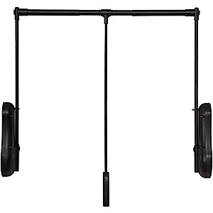 Pull Down Closet Rod Wardrobe Lift Heavy Duty Pull Down Closet Rod ｜Pneumatic Buffer System Closet Pull Out Rod｜Adjustable 51-115 Cm Wardrobe Lift Hanger For Hanging Clothes Rail ( Color : Black , Siz