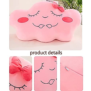 BGHN Cute Cushion Pillow Cloud Shape Perfect Throw Pillows for Beach Home Decor Decorative Accent Throw Pillow for Girls Room and Couch Grape, Pink Medium-23.6inch
