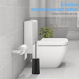 SetSail Toilet Bowl Brush and Holder Compact Size Toilet Brushes for Bathroom with Holder & SetSail Toilet Bowl Brush and Holder, 2 Pack Compact Size Toilet Brushes for Bathroom with Holder