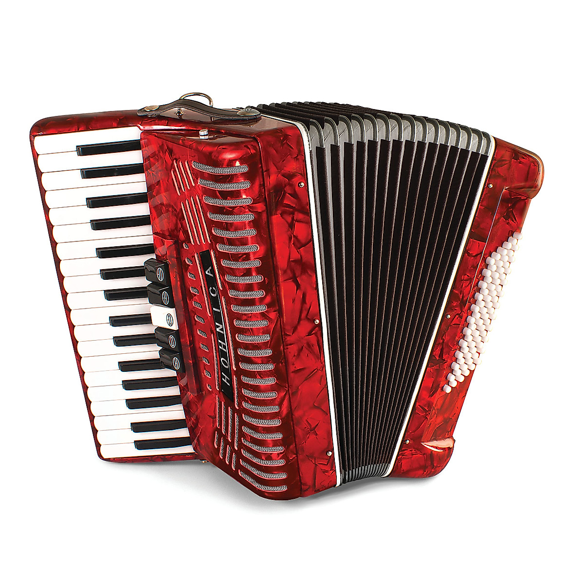 HOHNER 1305-RED Hohnica 72 Bass 34-Key Entry Level Piano Accordion Range G to E
