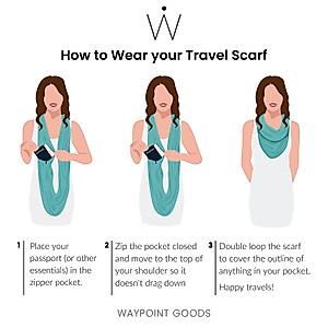 WAYPOINT GOODS Infinity Scarf with Pocket - Stylish Travel Loop Scarf for Women (Sienna)