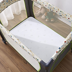 Mattress Protector for Pack n Play Waterproof,（Machine Washable White） Premium Quilted Pack n Play Sheets/Playard Sheet Cover 38X26inch fits for Baby Foldable and Playard Mattress, Portable Mini Crib