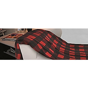 Biddeford Blankets Micro Plush Electric Heated Blanket with Digital Controller, Throw, Black/Red Buffalo Plaid