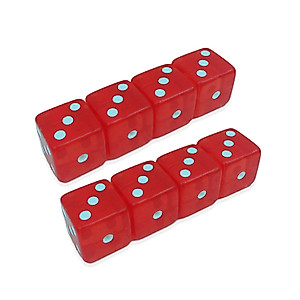 Bluemoona 10 Pcs 19mm 6 Sided Dice D6 RPG D&D Game Transparent Red + Bag Set