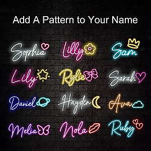 Custom Neon Signs,Personalized Neon Name Sign for Wedding Bedroom Birthday Christmas Party Game Room Home Wall Decor Bar Salon Business Logo Congrats Gifts Led Neon Light Sign (1 Line Text (10"-16"))