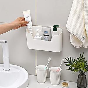 ICCGBHGO Under Sink Organizer and Storage, Kitchen Bathroom Under Sink Cabinet Sliding Pull Out Storage Drawer Tray Caddy Organizer, Wall Mount Inside Cabinet Door Organizer Holder White (2PCS)