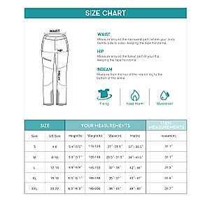 Heathyoga Women’s Snow Pants Waterproof Ski Pants for Women Snowboard Pants Women’s Hiking Pants Fleece Cargo Pants Pink