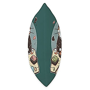 Funny Cool Cat Eating Sushi Kawaii, Anime Lover, Japan Fish Throw Pillow, 18x18, Multicolor