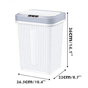 WPYYI 16L Smart Automatic Sensor Dustbin Trash Can USB Rechargeable Induction Waste Bin Rubbish Can Home Living Room Garbage Bucket ( Color : Black )