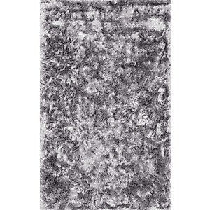 nuLOOM Latonia Modern Silky Shag Area Rug, 4x6, Silver
