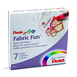 Pentel Fabric Fun Pastel Dye Stick (Pack of 7), Assorted Colors, PTS-7