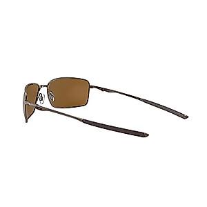 Oakley Men's OO4075 Square Wire Rectangular Sunglasses, Gunmetal/Tungsten Iridium Polarized, 60 mm