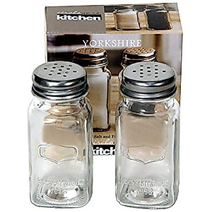 Circleware Yorkshire Glass Salt and Pepper Shakers, Set of 2, 2.85 oz., Clear