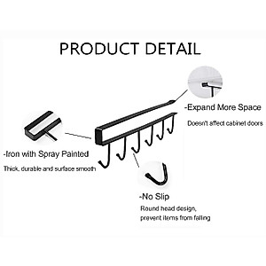 Mug Holder,Coffee Cup Holder,Kitchen Utensil Storage Hook,Cabinet Storage Hook,Wall Mounted Home Storage Hooks for Pots,Pans,Spoons,Spatulas,and Cooking Accessories and Other Kitchen Hardware-2 Pcs