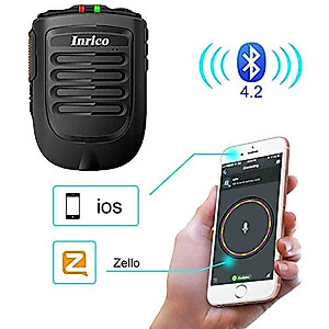 ANYSECU Inrico Wireless PTT Microphone B01 iOS Version Wireless PTT Button Zello mic Zello ptt Button Speaker for iOS and Android Phone