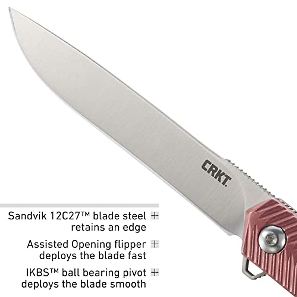 CRKT Stylus Everyday Carry, Plain Edge Blade, Liner Lock, Aluminum Handle, Pocket Clip K820BXP