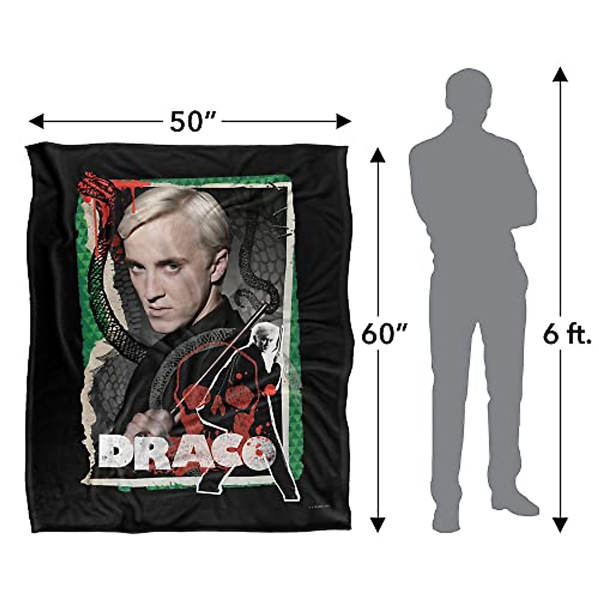 Harry Potter Draco Malfoy Photo Collage Officially Licensed Silky Touch Super Soft Throw Blanket 50" x 60"