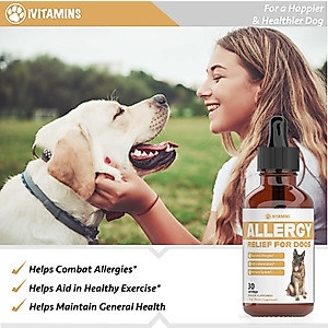 Natural Dog Allergy Relief - Helps to Naturally Support Allergy & Itch Relief for Dogs - Allergy Relief for Dogs Itching - Itch Relief for Dogs - Dog Itch Relief - Dog Allergy Support - 1 fl oz (Dogs)