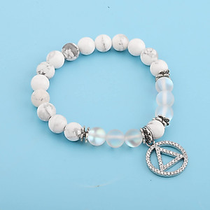 FUSTMW AA Recovery Bracelet Sobriety Gift Alcoholics Anonymous Gift AA Sober Addiction Recovery Jewelry AA Sobriety Bracelet(White)