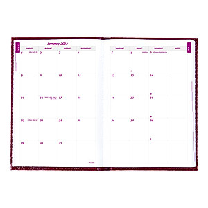Brownline 2023 Traditional Daily/Monthly Planner, Untimed Journal, 12 Months, January to December, Perfect Binding, 8.25" x 5.75", Bright Red (CB389.RED-23)