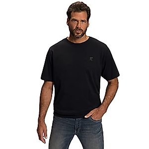 JP 1880 Menswear Big & Tall Plus Size L-8XL Stretch Hem Cotton Tee Black XXX-Large 712616130
