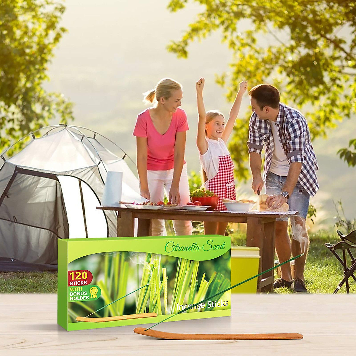 SnailDigit Citronella Incense Sticks, Lemongrass Incense Sticks Set, Natural Plant Based Ingredients, Citronella Incensefor Home Patio, Garden Balcony, BBQ, Camping, Outdoor, Picnic 120 Sticks