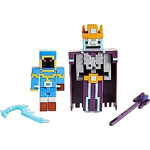 Minecraft Dungeons 3.25" 2-Pk, Arch Illager & Redstone Golem Battle Figures, Great for Playing, Trading, and Collecting, Action and Battle Toy for Boys and Girls Age 6 and Older