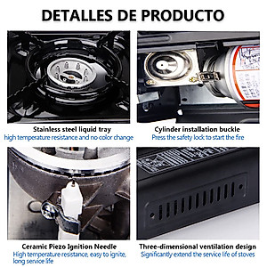 Camping Accessories Portable Gas Grill - RFAIKA Outdoor Windproof Butane Camp Stove, Gas Tank And Liquefied Gas Tank Can be Used, With Portable Box to Meet any of Your Needs