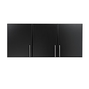 Prepac Elite 3 Door Wall Mounted Storage Cabinet, 54" W x 24" H x 12" D, Black