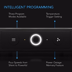 AC Infinity AIRCOM S8, Quiet Cooling Blower Fan System 17" Rear-Exhaust for Receivers, Amps, DVR, AV Cabinet Components