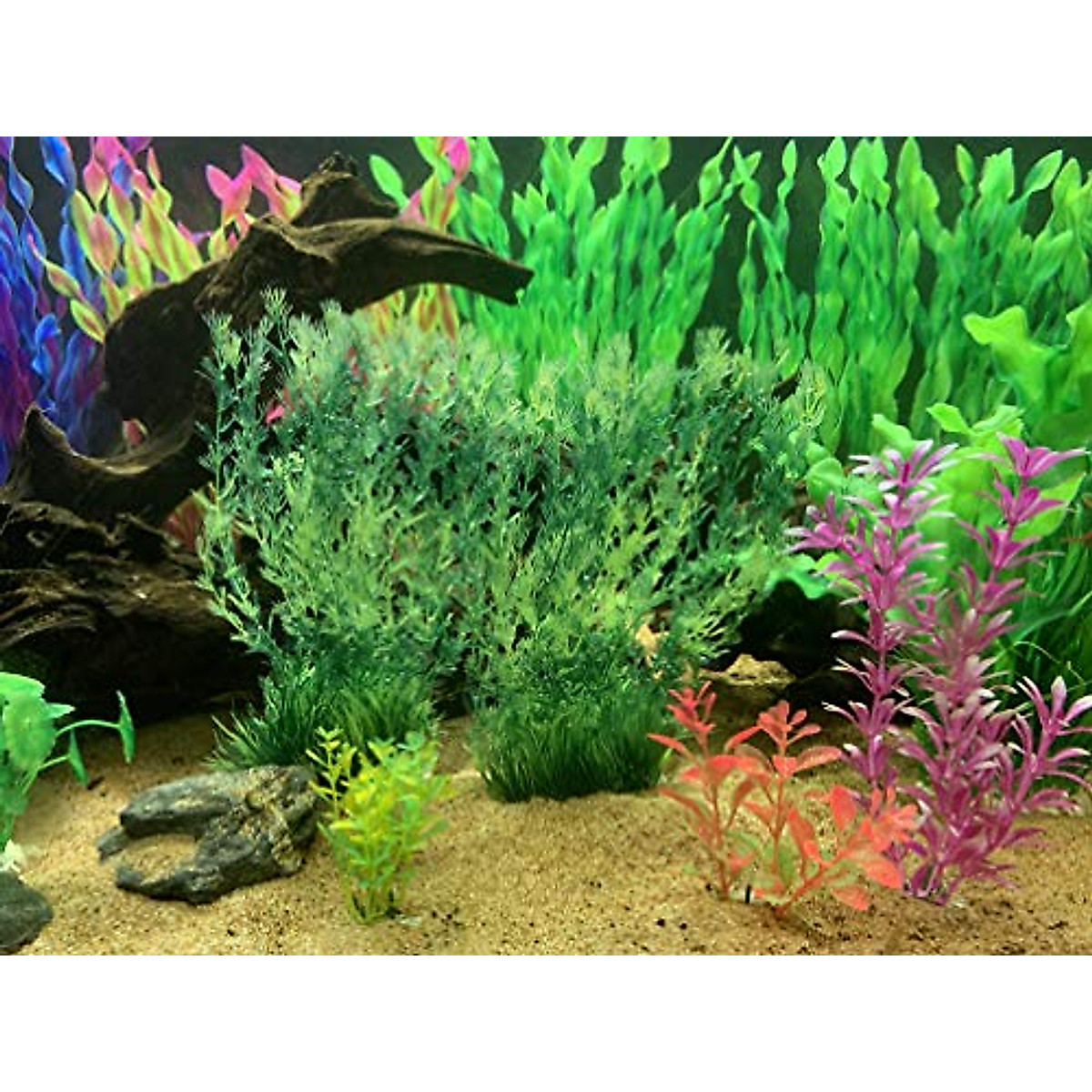 BEGONDIS 2Pcs Aquarium Decorations Fish Tank Artificial Water Plants Made of Soft Plastic, Safe for All Fish & Pets
