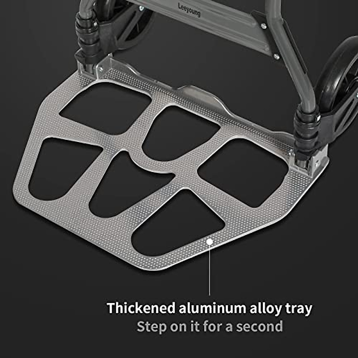 Leeyoung Folding Hand Truck and Dolly, 264 Lb Capacity Heavy-Duty Luggage Trolley Cart with Telescoping Handle and PP+EVA Wheels