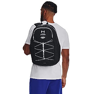 Under Armour Unisex-Adult Hustle Sport Backpack, (019) Black/Black/White, One Size Fits All