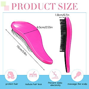 12 Pieces Detangler Brush Hair Brush Bulk Mini Small Wet Comb Brush for Kids Girls Curly Thick Straight No Pain No Knot Hair Brush for Women Men (Vivid Color)