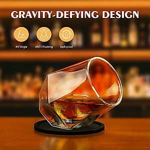 ONE TO LAST Whiskey Glasses Set of 2 - Hand Blown Double Walled Glass, Thick Rocks Glasses with Premium Gift Box - Perfect for Scotch, Bourbon and Old Fashioned Cocktails. (6.7oz(200ml))