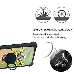 Aroepurt Case for Samsung Galaxy A40 Case Compatible with Samsung Galaxy A40 Phone Case Cover [with Tempered Glass Screen Protector][PC + TPU 2 in 1][Ring Support] [Golden Reflect Light] DJH-PZX