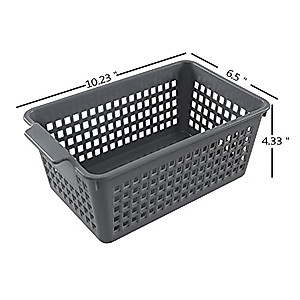 Ortodayes 6 Packs Small Storage Baskets Bins, Plastic Organizer Baskets for Kitchen Bathroom Office